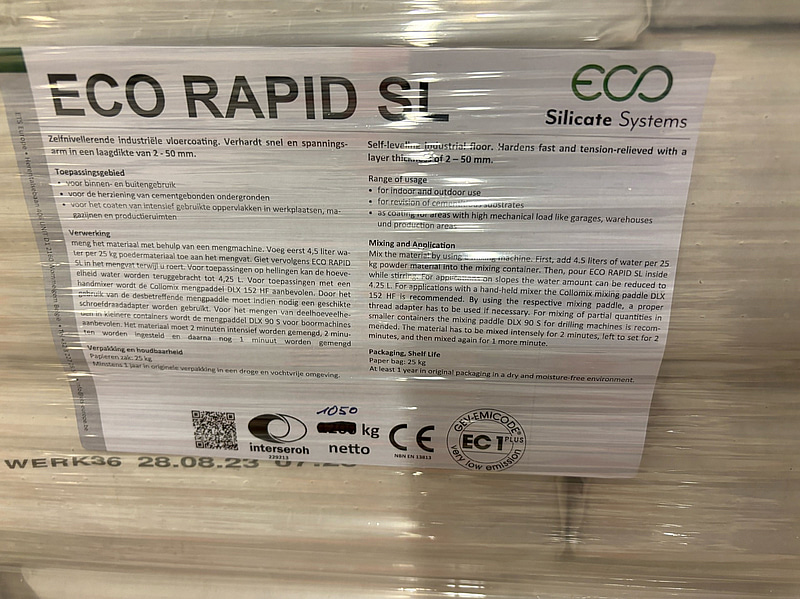 Självutjämnande industrigolvbeläggning, Eco Rapid SL 2,5 pall, säljes ...